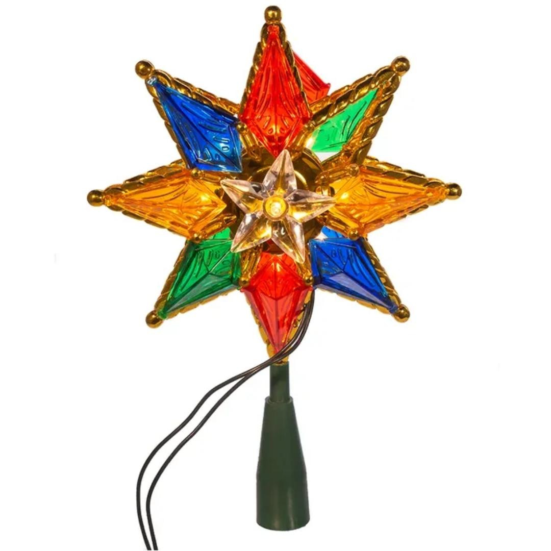 Multicoloured Star Tree Topper - RetroFestive.ca