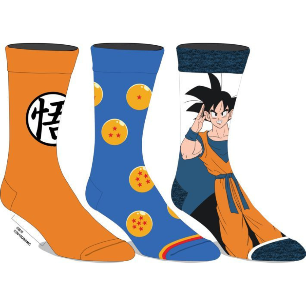 Dragon Ball Z 3 Pack of Crew Socks Canada | RetroFestive.ca