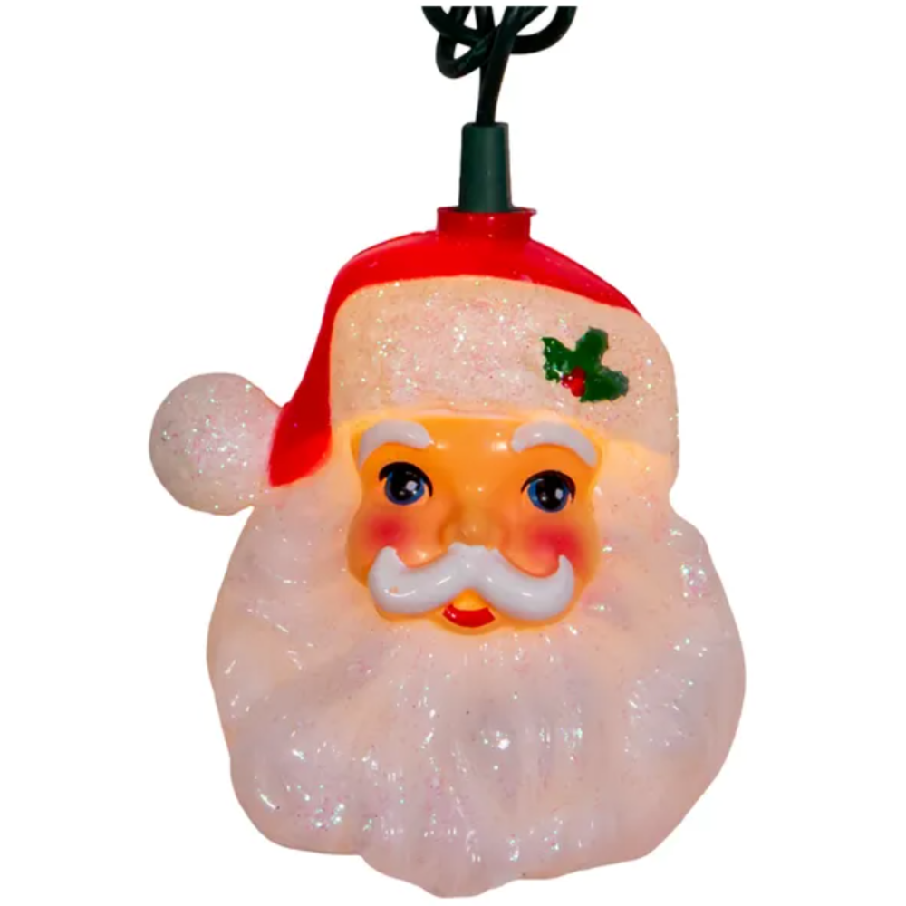 Santa Head Christmas Tree Light String Set of 10 Canada | RetroFestive.ca