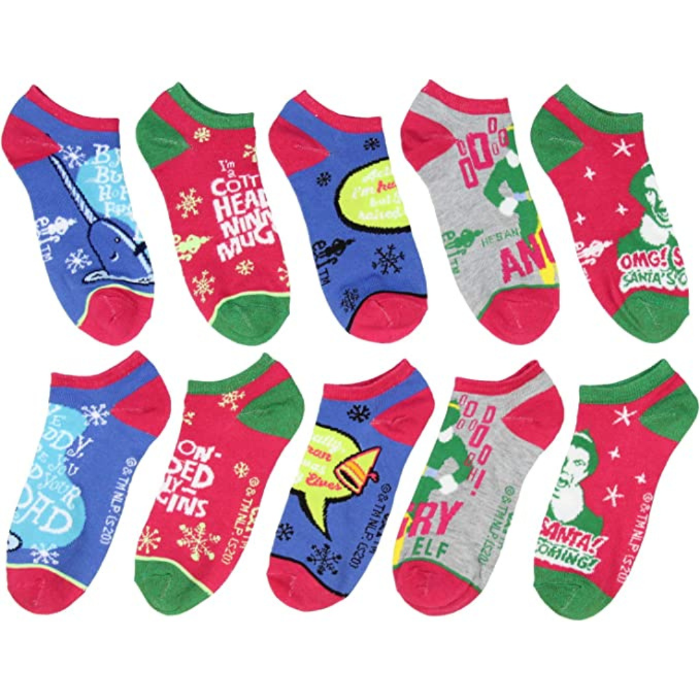 Elf The Movie 5-Pair Pack Ankle Socks Canada | RetroFestive.ca