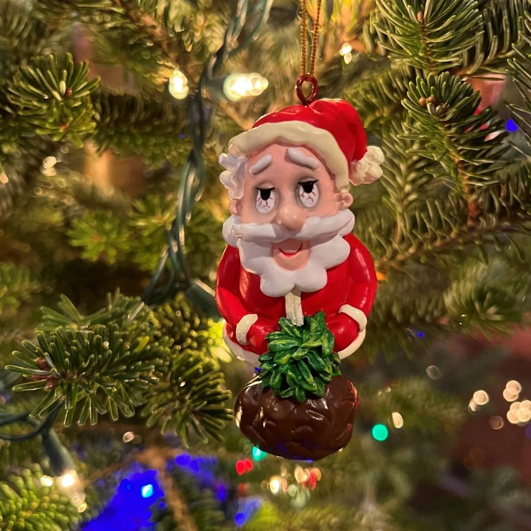 Chronic Claus Green Christmas Weed Ornament - RetroFestive.ca