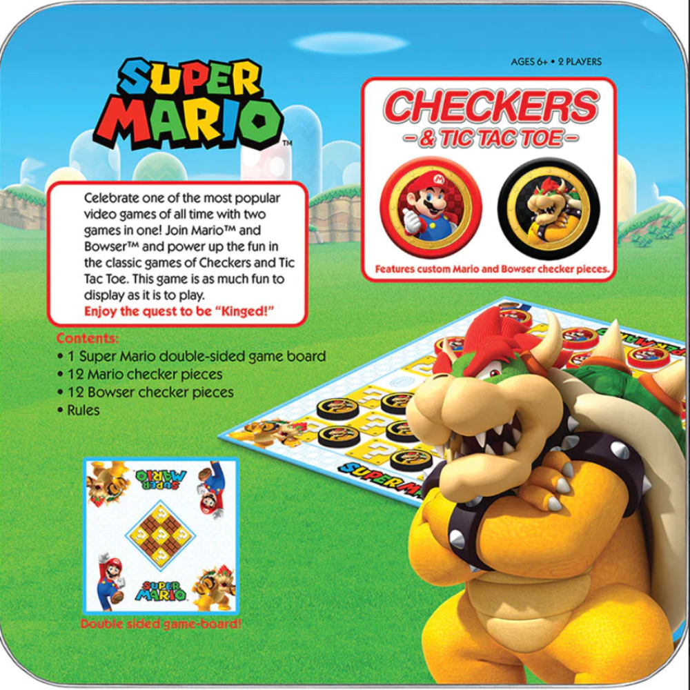 Super Mario vs Bowser Checkers & Tic Tac Toe Canada | RetroFestive.ca