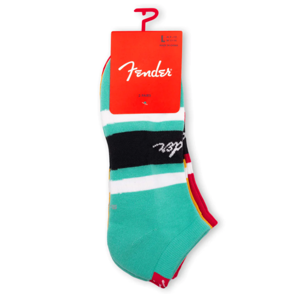 Fender Retro Stripe Liner Three Pack of Socks Canada | RetroFestive.ca