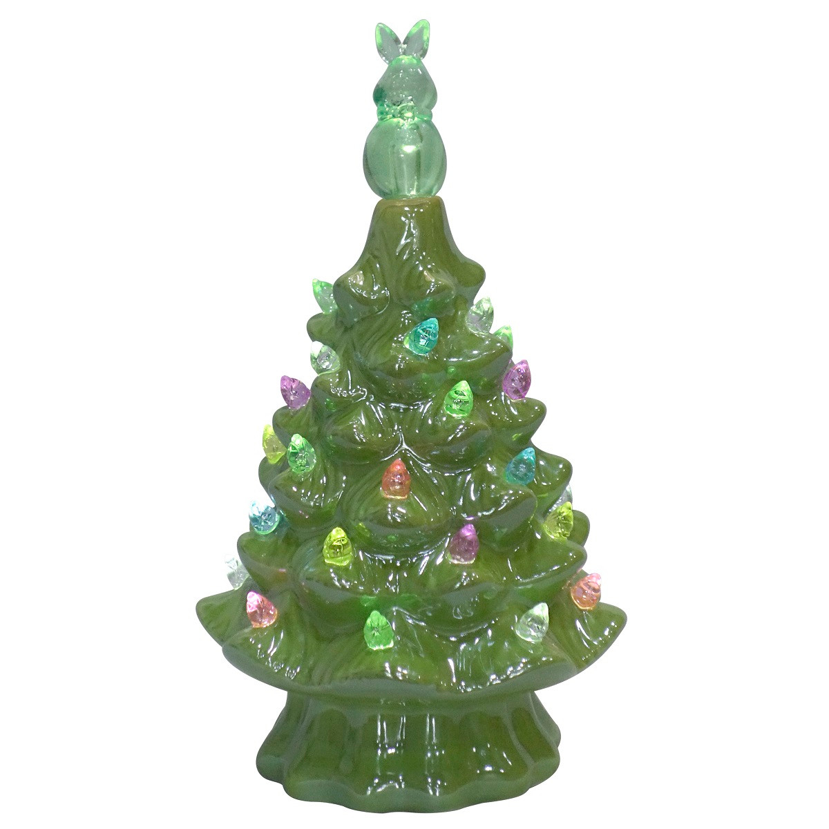 Small Ceramic Easter Tree with Plastic Bunny Topper | RetroFestive.ca
