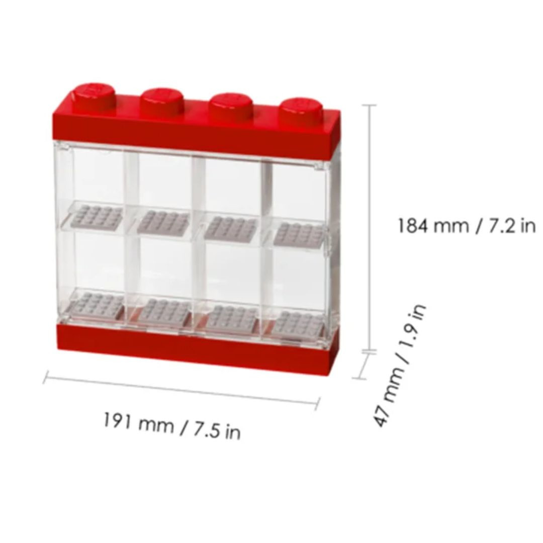 Lego 8 Mini Figure Display Case-Red - RetroFestive.ca