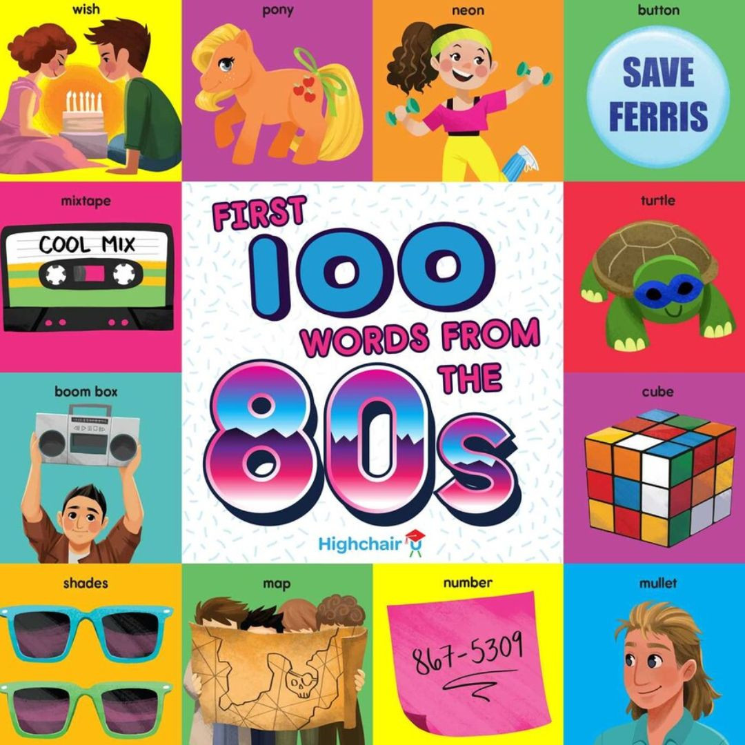 First 100 Words From The 80s Board Book - RetroFestive.ca