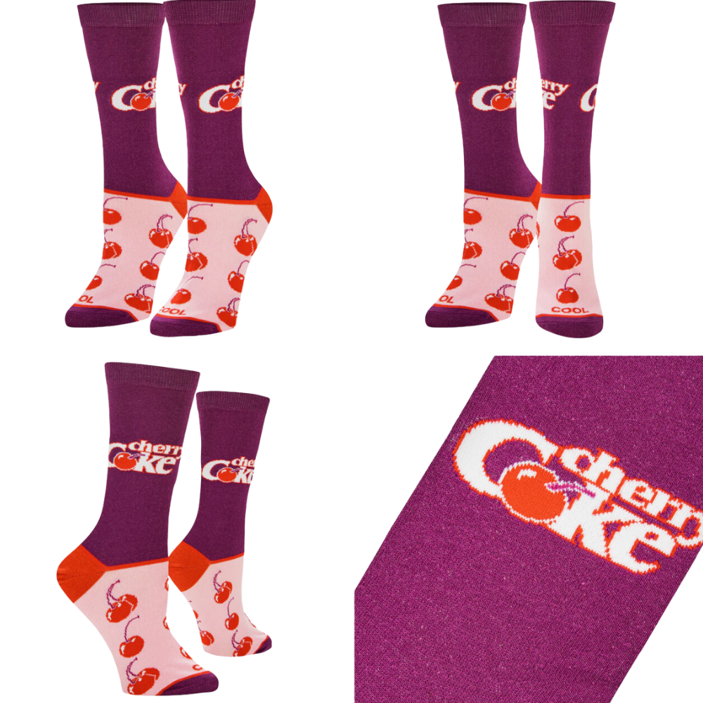 Cherry Coke Cherries Women's Crew Socks Canada | RetroFestive.ca