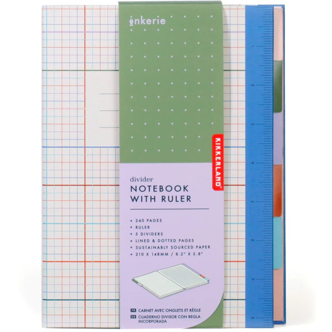 Retro-Design Divider Notebook with Ruler - RetroFestive.ca