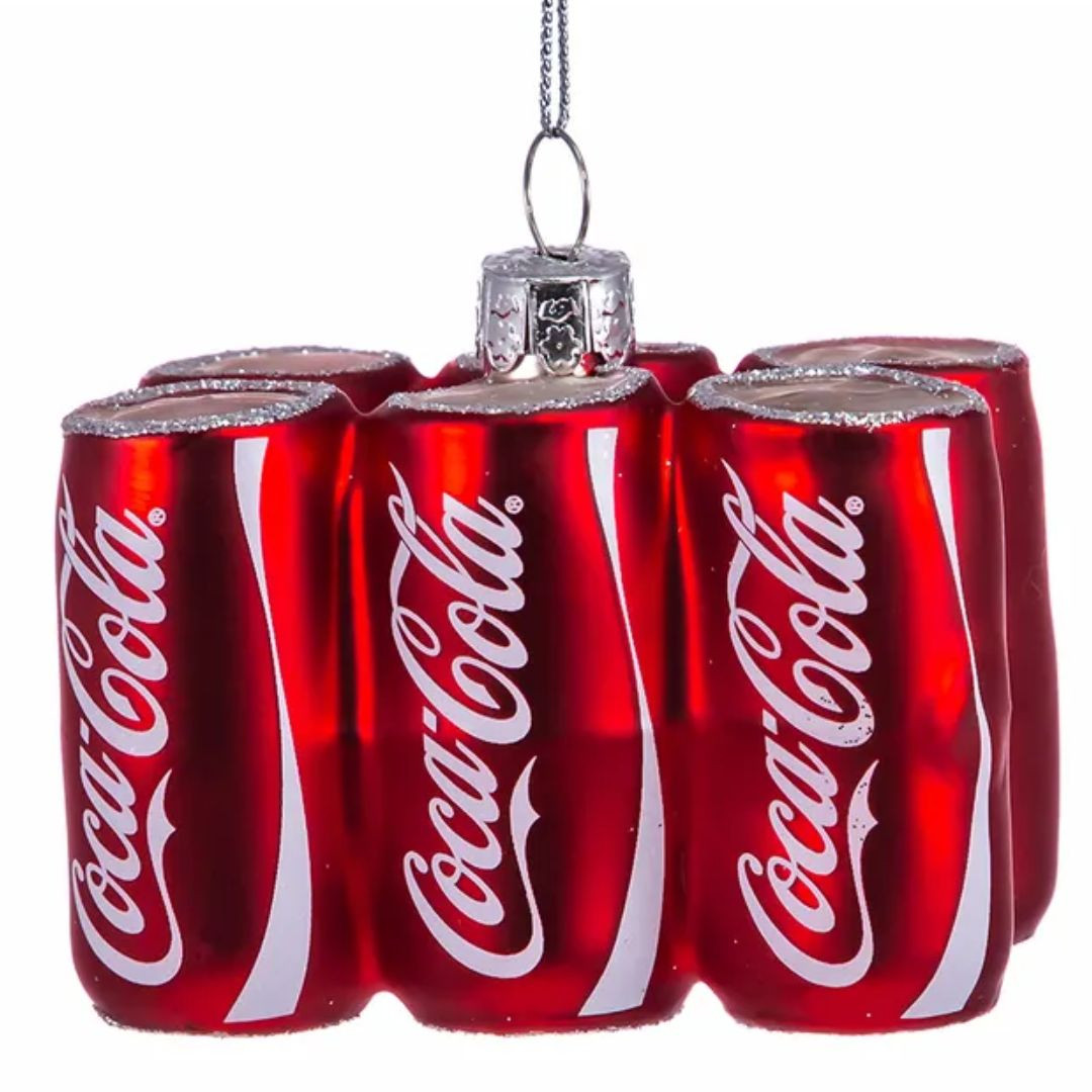 Coca-Cola Can 6-Pack Glass Ornament - RetroFestive.ca