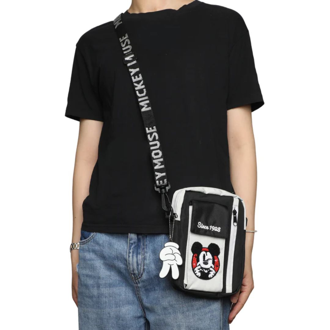 Mickey Mouse Crossbody Bag with Patch and Charm - RetroFestive.ca