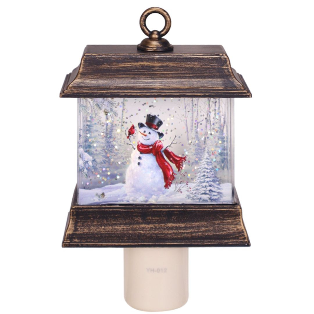 6" Glitter Night Light - Snowman - RetroFestive.ca