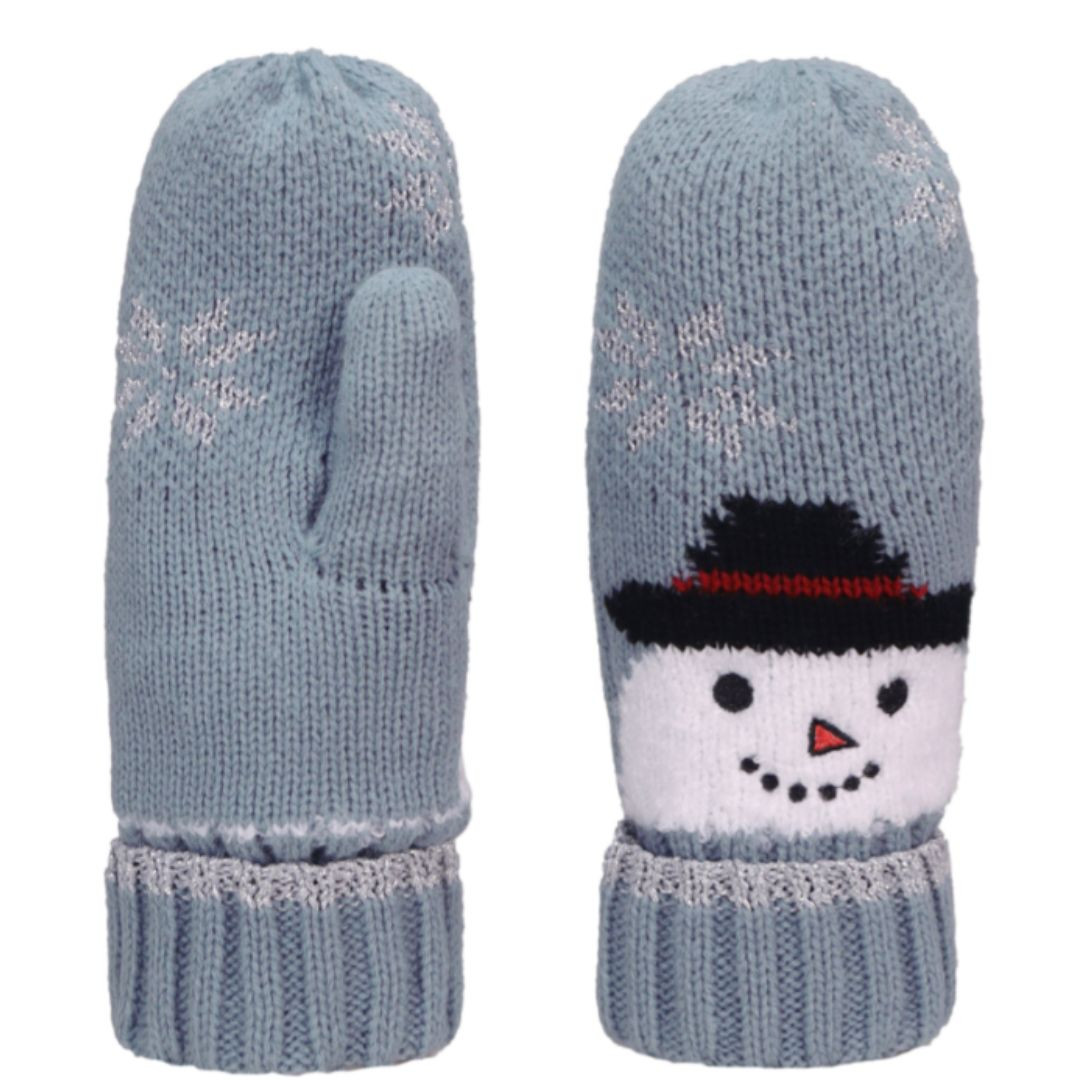 Snowman Knit Mittens - RetroFestive.ca