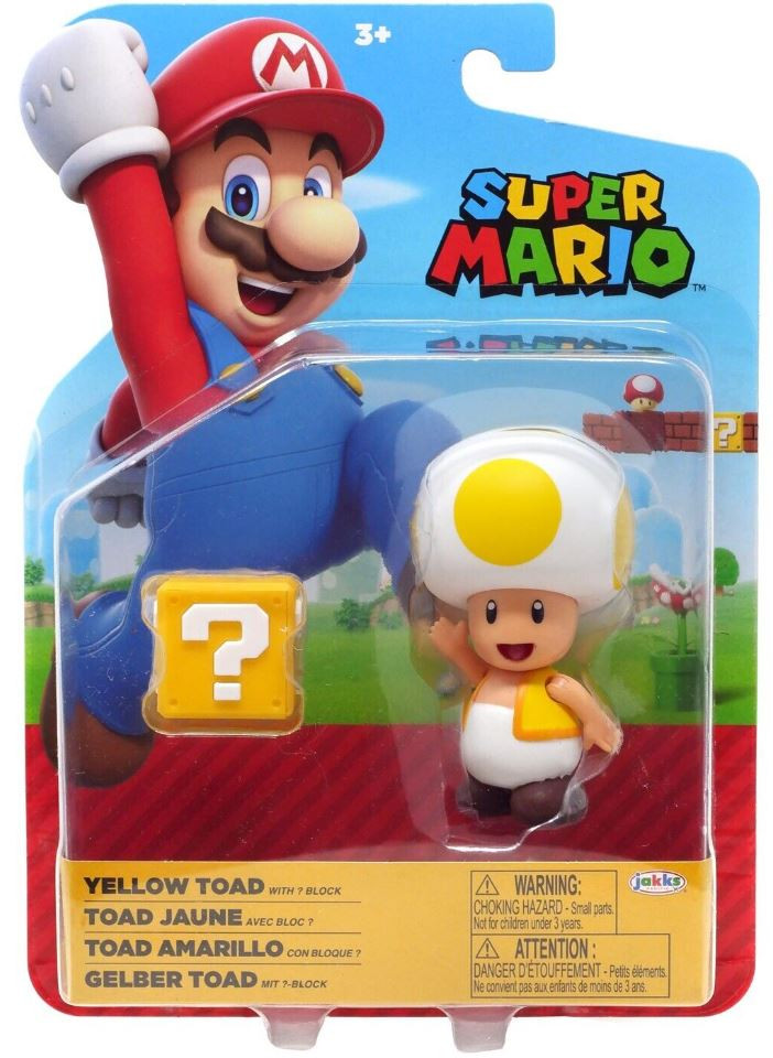 4" Yellow Toad with ? Block - RetroFestive.ca