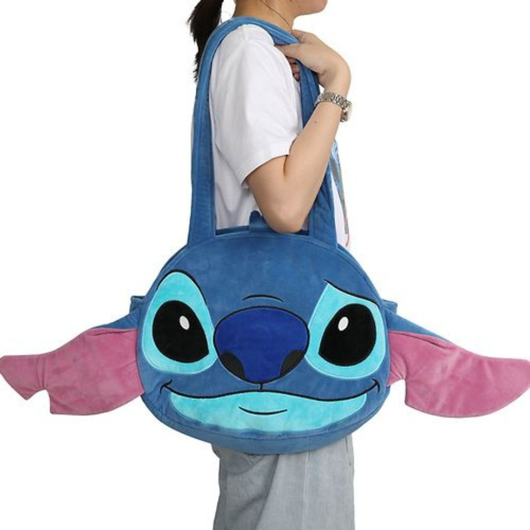 Disney: Stitch Big Face Plush Tote Bag - RetroFestive.ca