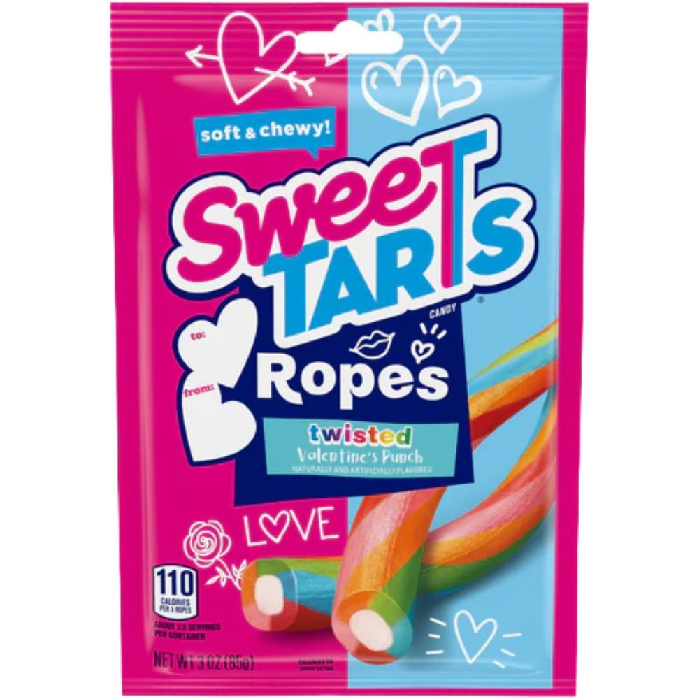 SweeTARTS Ropes - Twisted Valentine's Punch - 3oz Bag - RetroFestive.ca
