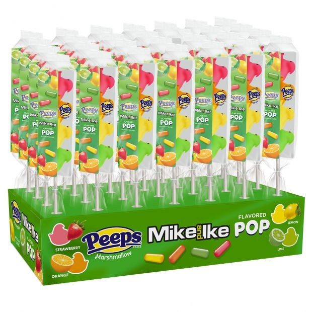 Mike and Ike Peeps Marshmallow Easter Pop - 4 Chicks on a Stick ...