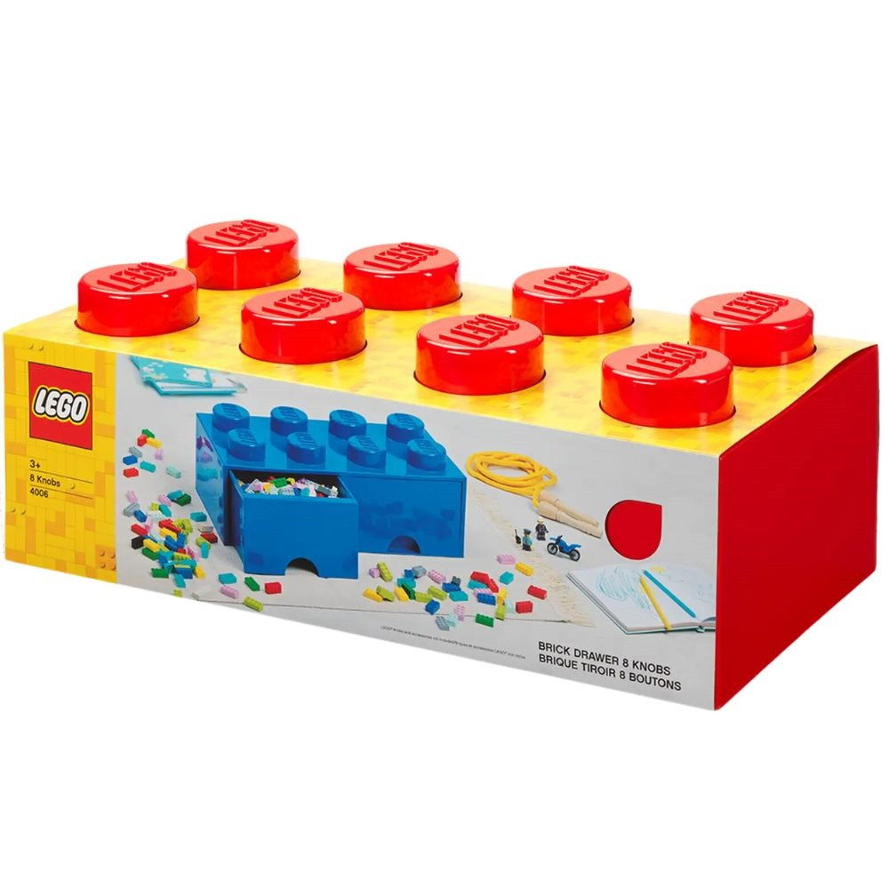 LEGO 8-Stud Red Storage Brick Drawer - RetroFestive.ca
