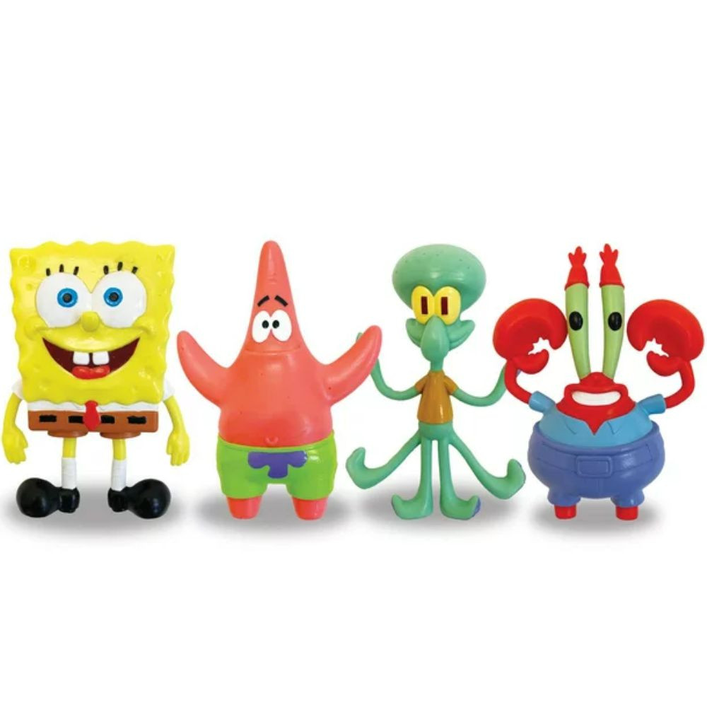 SpongeBob Bend-Ems 4 - Pack Bendable Figures - RetroFestive.ca