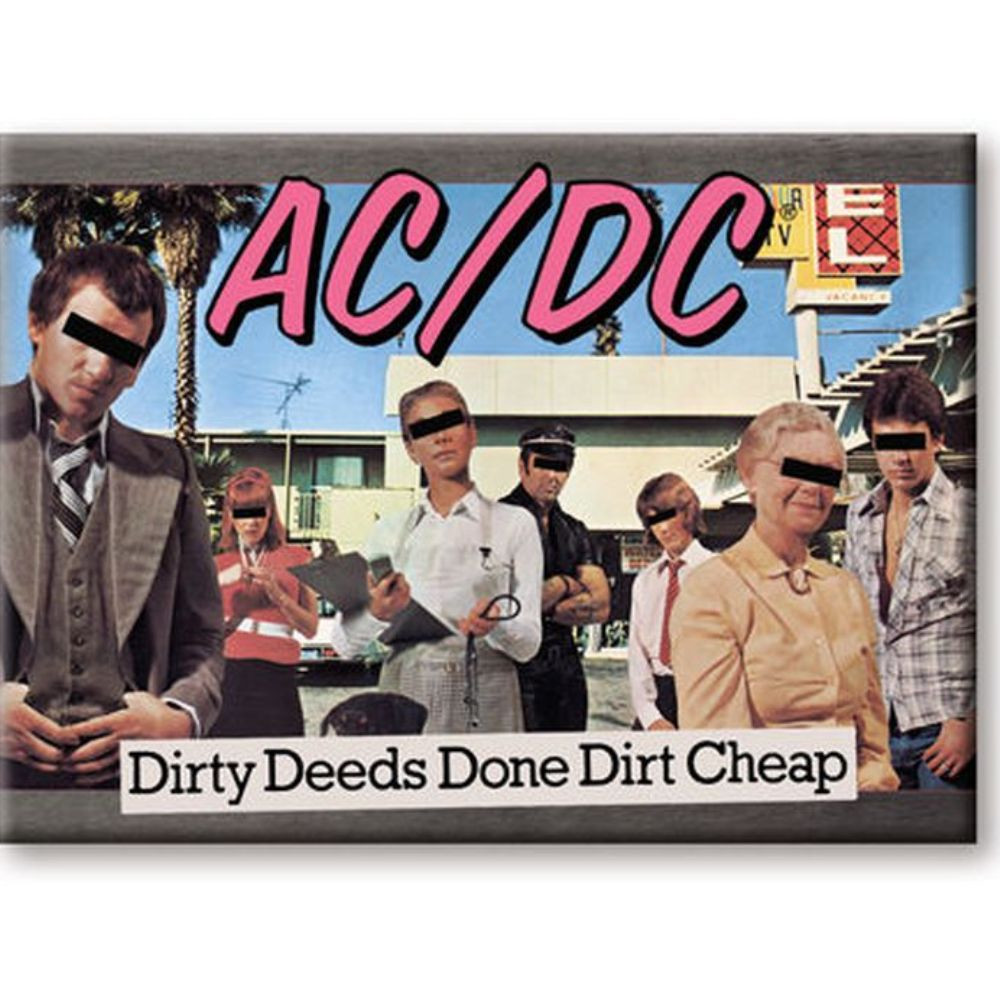 Dirty Deeds AC/DC Flat Fridge Magnet - RetroFestive.ca