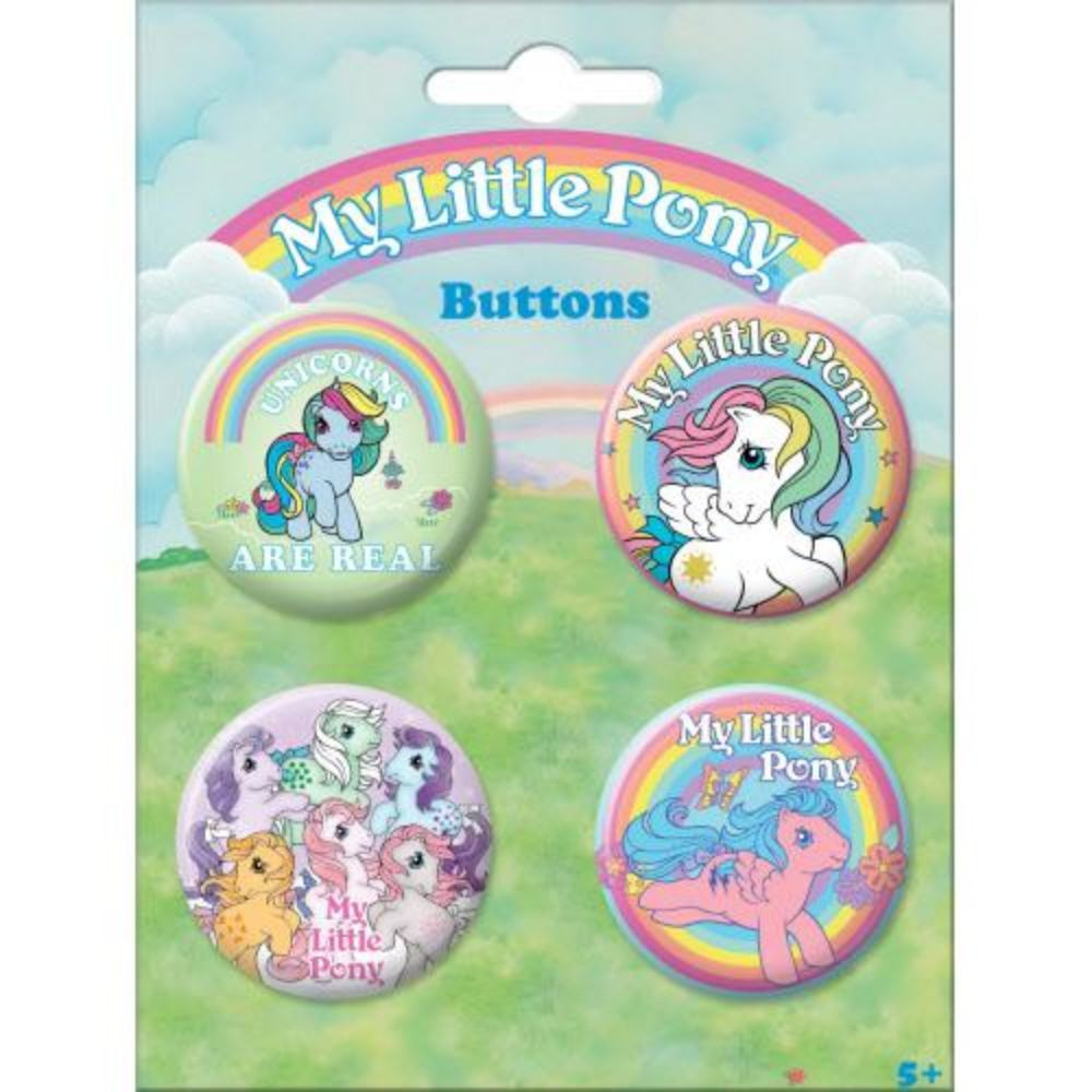 My Little Pony Buttons - Set of 4 - RetroFestive.ca