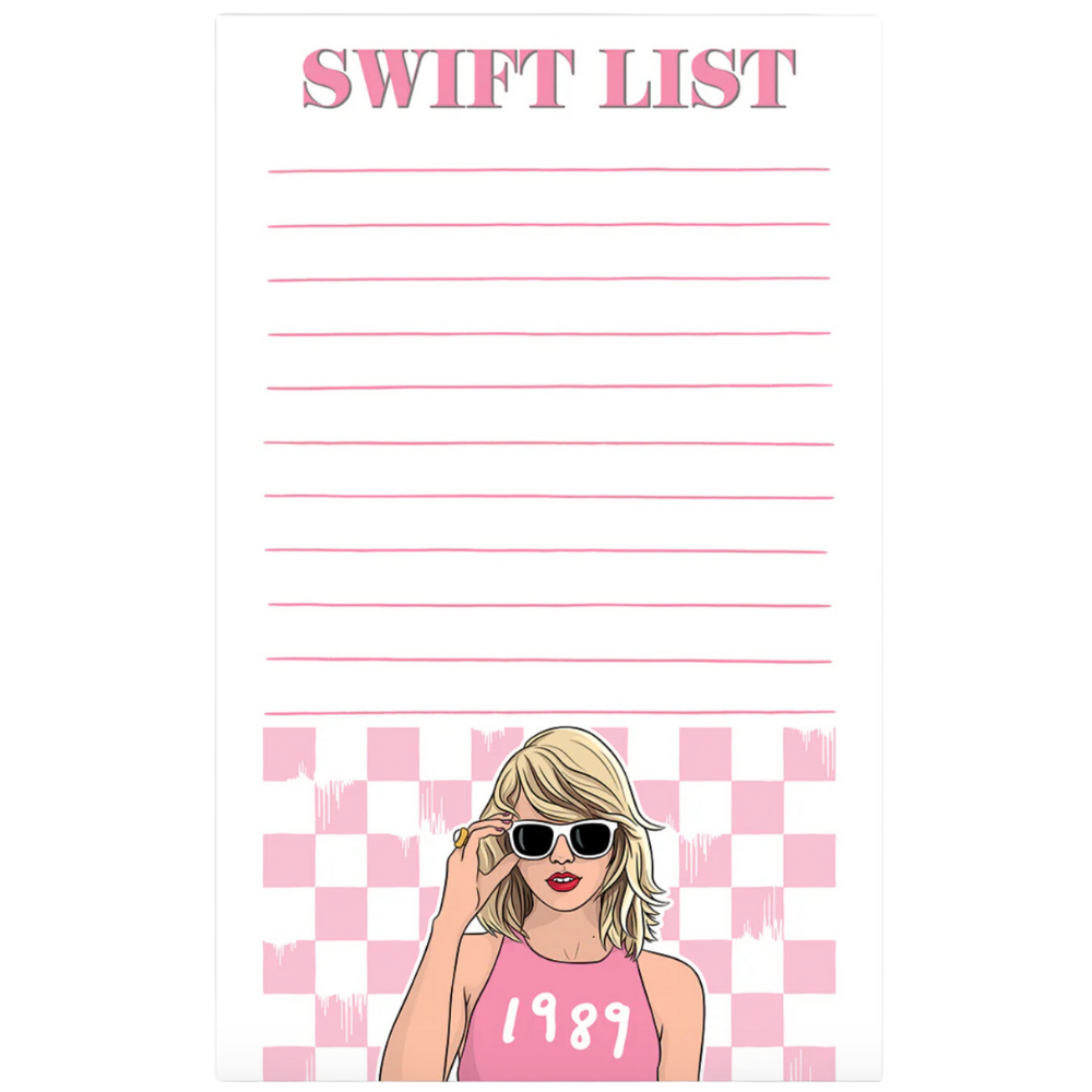 Taylor Swift Notepad - Swift List Canada | RetroFestive.ca