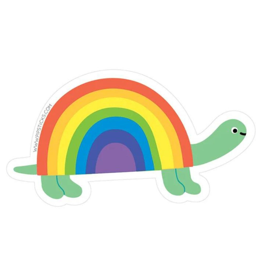 Rainbow Turtle Vinyl Sticker By PipSticks - RetroFestive.ca
