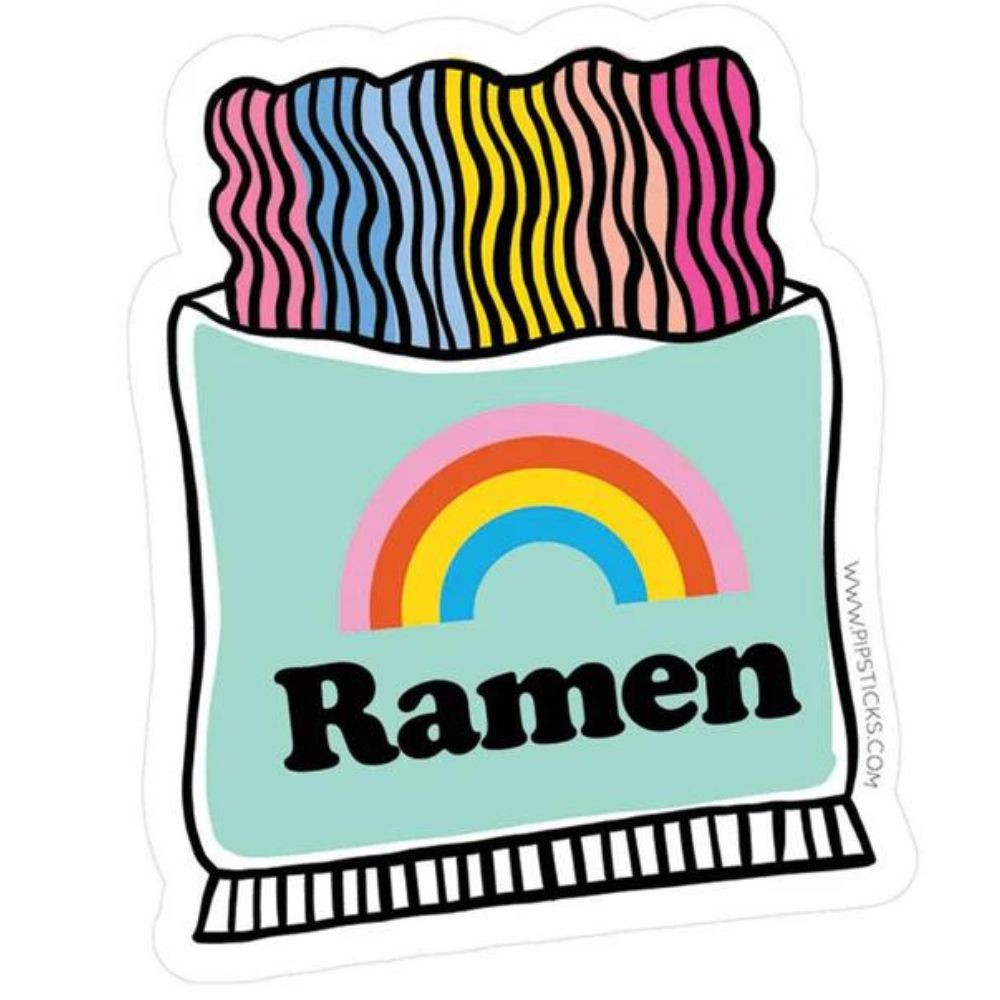Rainbow Ramen Vinyl Sticker By PipSticks - RetroFestive.ca