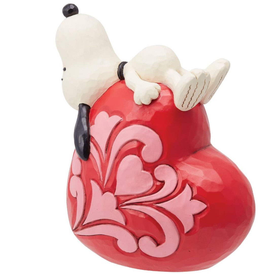 Snoopy Laying on Heart Peanuts Figure by Jim Shore - RetroFestive.ca