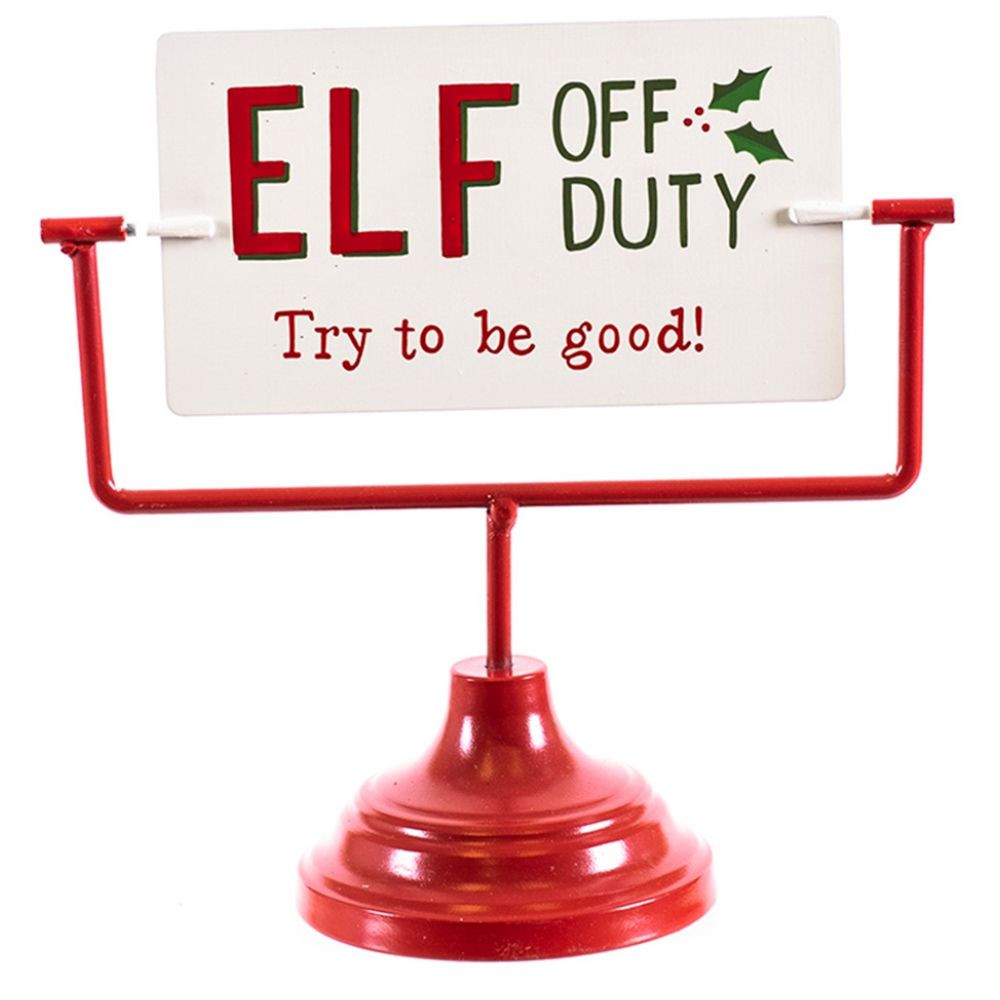 8-Inch Elf On/Off Duty Metal Flip Sign - RetroFestive.ca