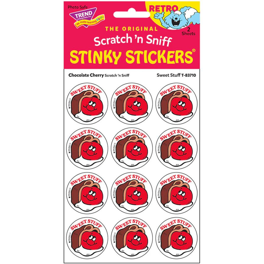 Sweet Stuff! - Choc-Cherry Scent Retro Scratch 'n Sniff Stickers ...