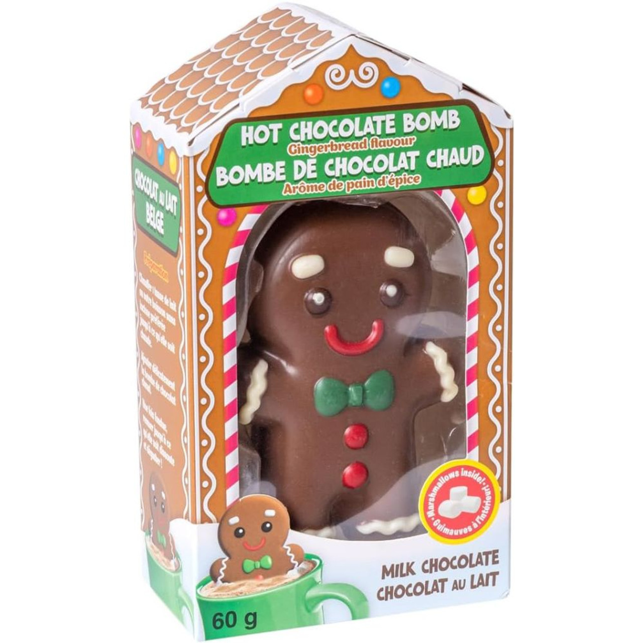 Gingerbread Man Hot Chocolate Bomb - RetroFestive.ca