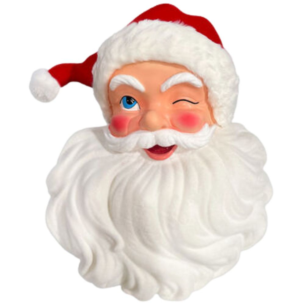 32-Inch Retro Santa Head Wall Mount - RetroFestive.ca