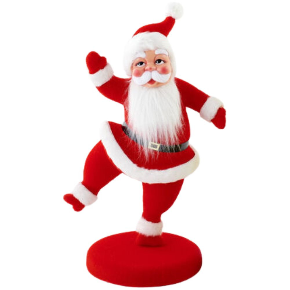 24-Inch Flocked Dancing Santa On Base - RetroFestive.ca