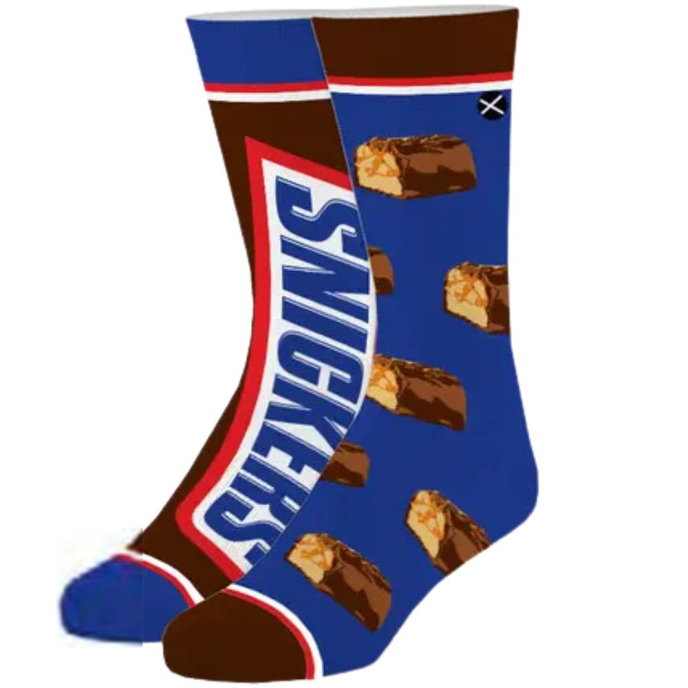 Snickers Split Crew Socks By Odd Sox - RetroFestive.ca