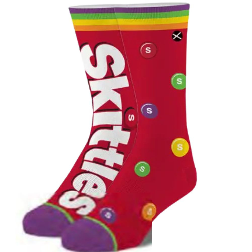 Skittles Split Crew Socks By Odd Sox - RetroFestive.ca