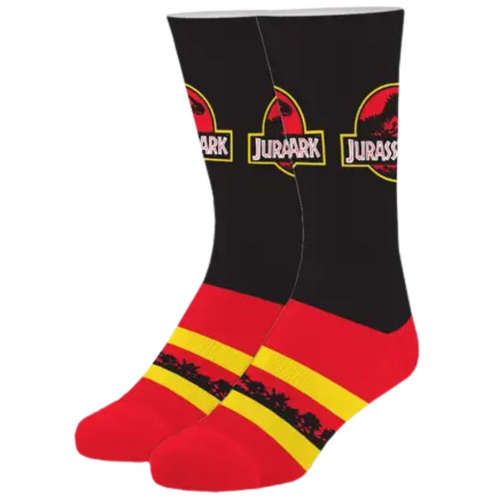 Jurassic Park Logo Men's Crew Socks by Cool Socks - RetroFestive.ca