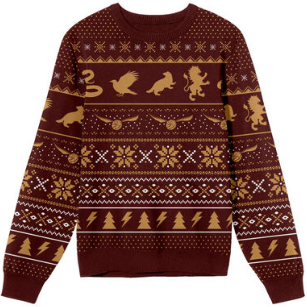 Harry Potter Maroon House Motif Sweater Canada | RetroFestive.ca