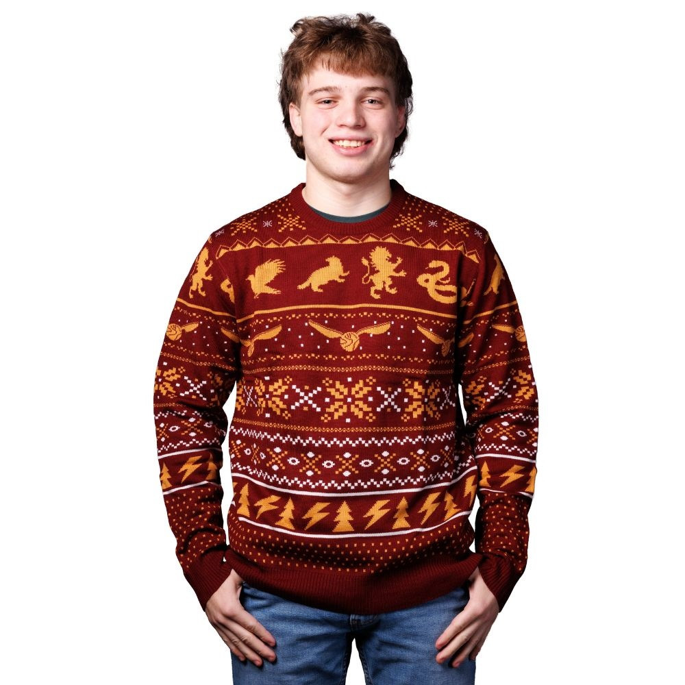 Harry Potter Maroon House Motif Sweater Canada | RetroFestive.ca