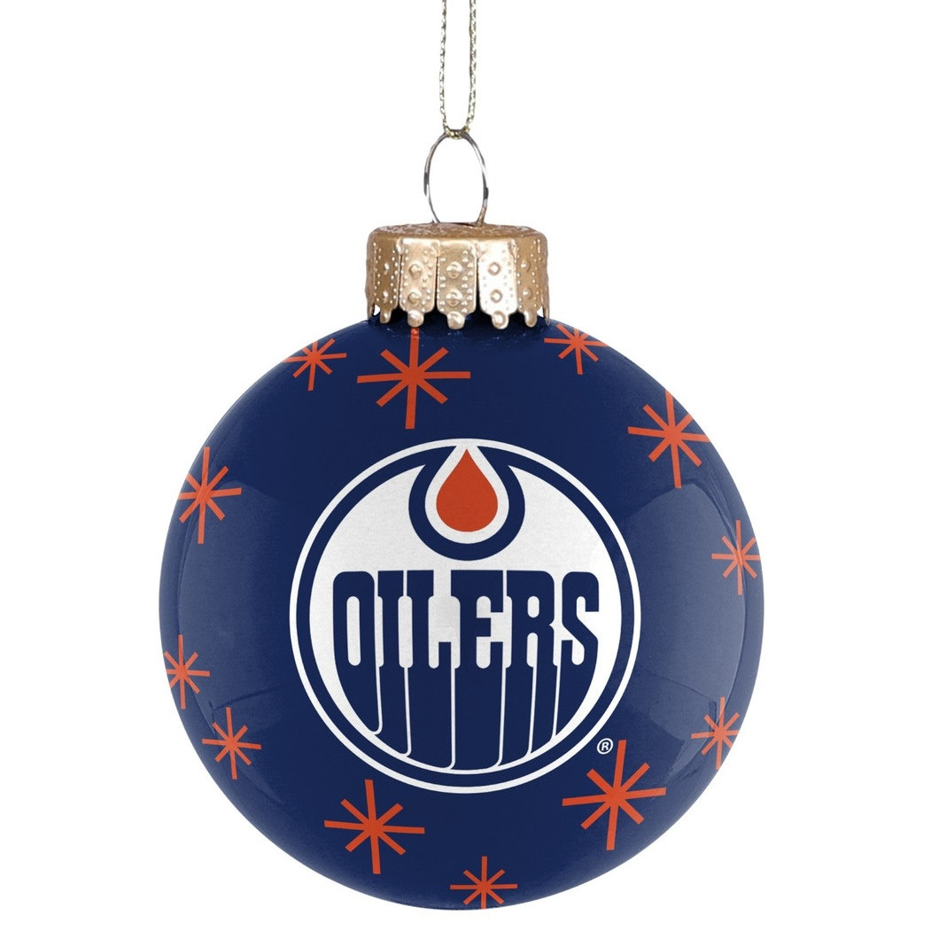 Edmonton Oilers NHL Glass Ball Ornament Canada | RetroFestive.ca