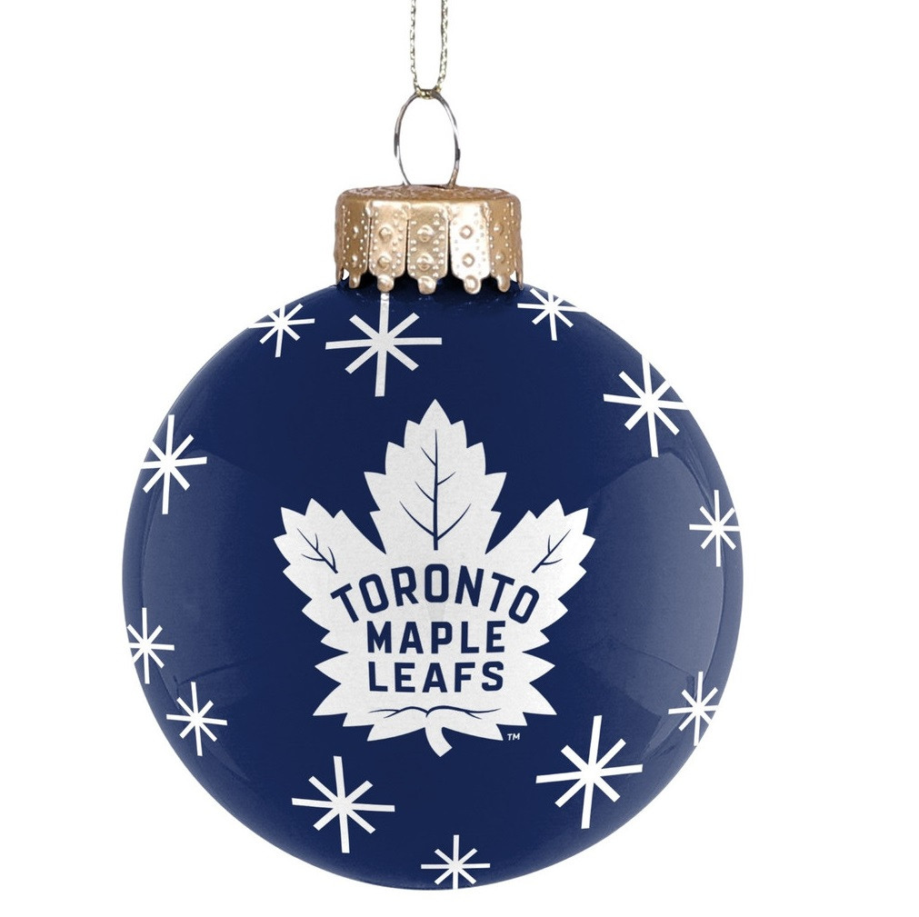 Toronto Maple Leafs NHL Glass Ball Ornament Canada | RetroFestive.ca