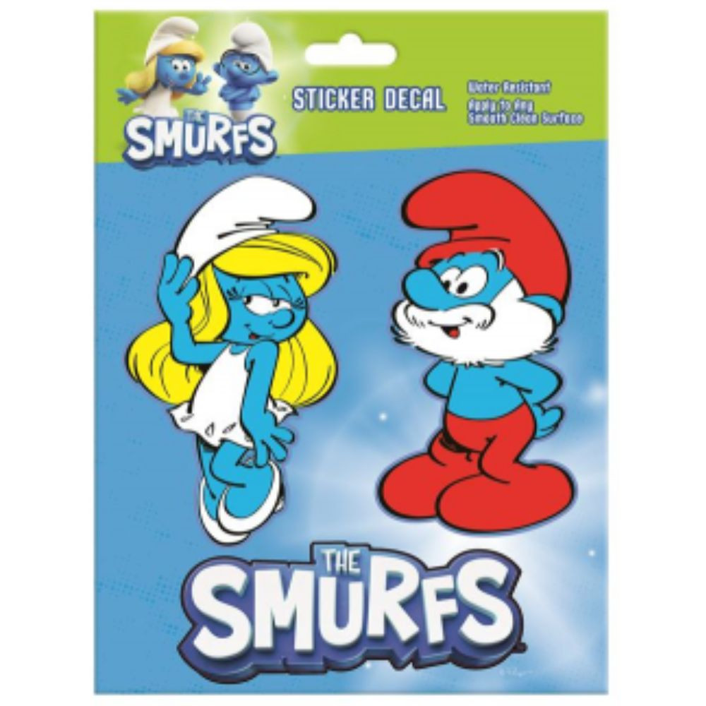 The Smurfs Decal Sticker - Papa Smurf and Smurfette - RetroFestive.ca