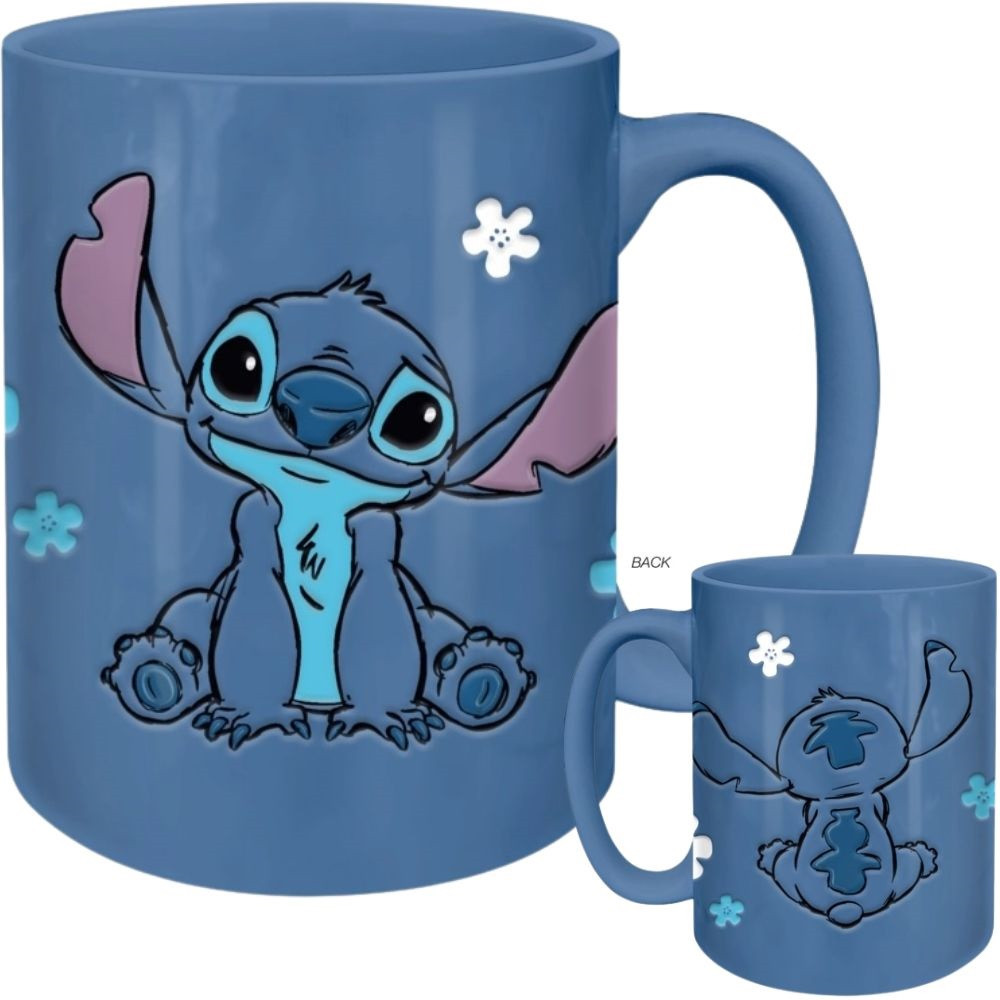 Disney's Stitch Sketch Wax-Resist 17 oz Ceramic Pottery Mug ...