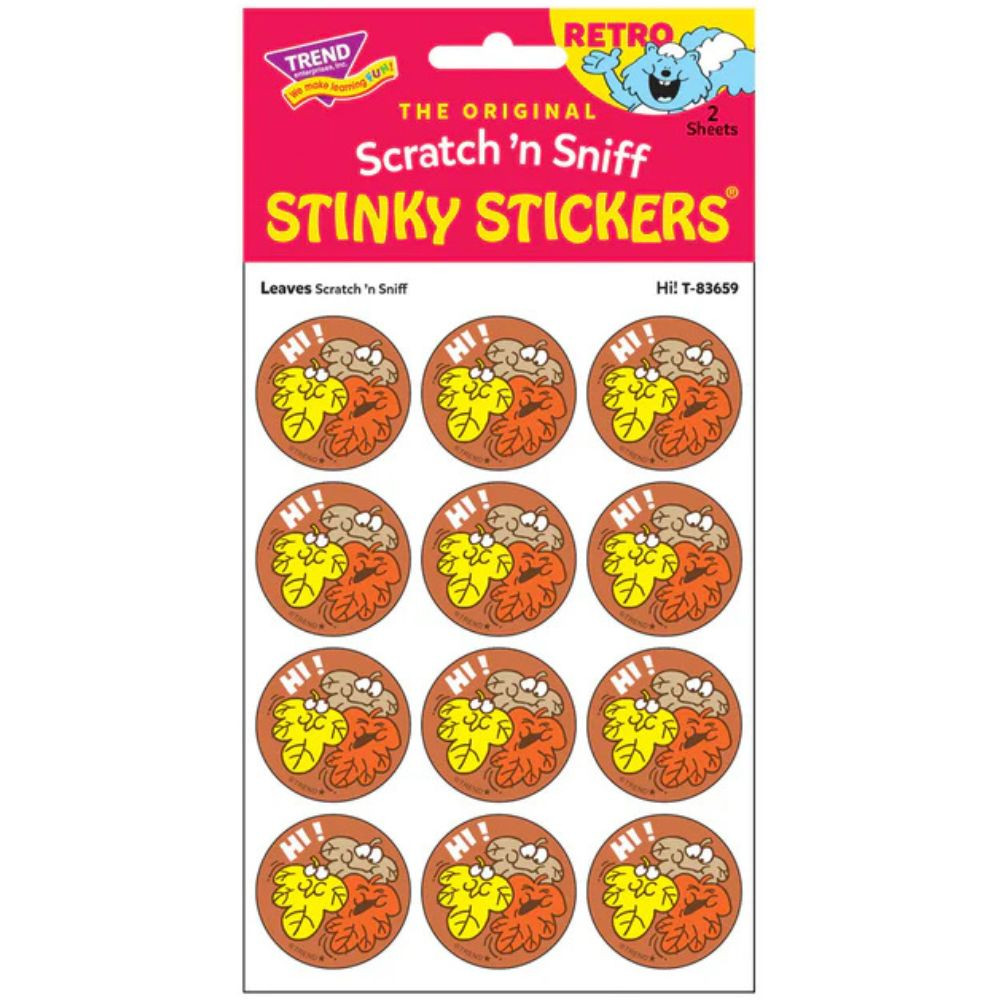 Hi! - Leaves Scent Retro Scratch 'n Sniff Stinky Stickers - RetroFestive.ca