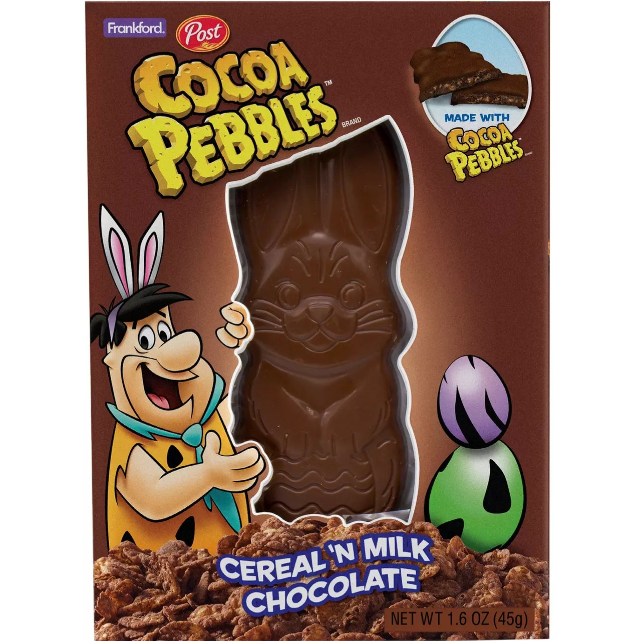 Cocoa Pebbles Cereal N' Milk Chocolate Bunny - RetroFestive.ca