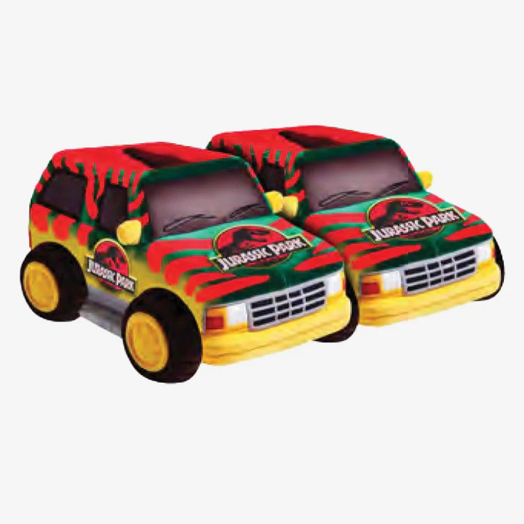 3-D Plush Novelty Slippers - Jurassic Park Jeeps - RetroFestive.ca