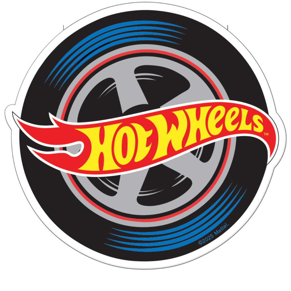 Hot Wheels Logo on Tire Die Cut Sticker