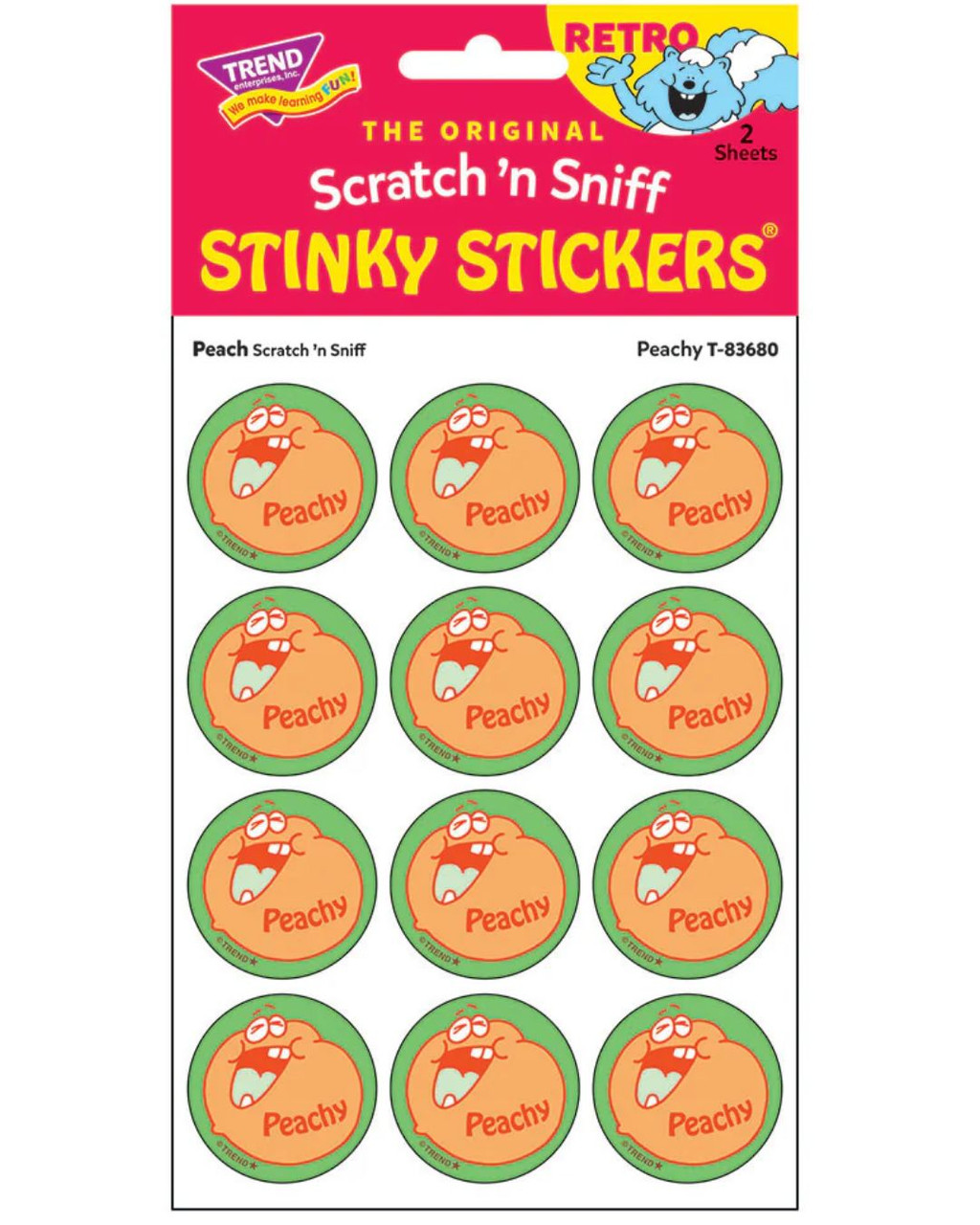 Peachy- Peach Scent Retro Scratch 'n Sniff Stinky Stickers ...
