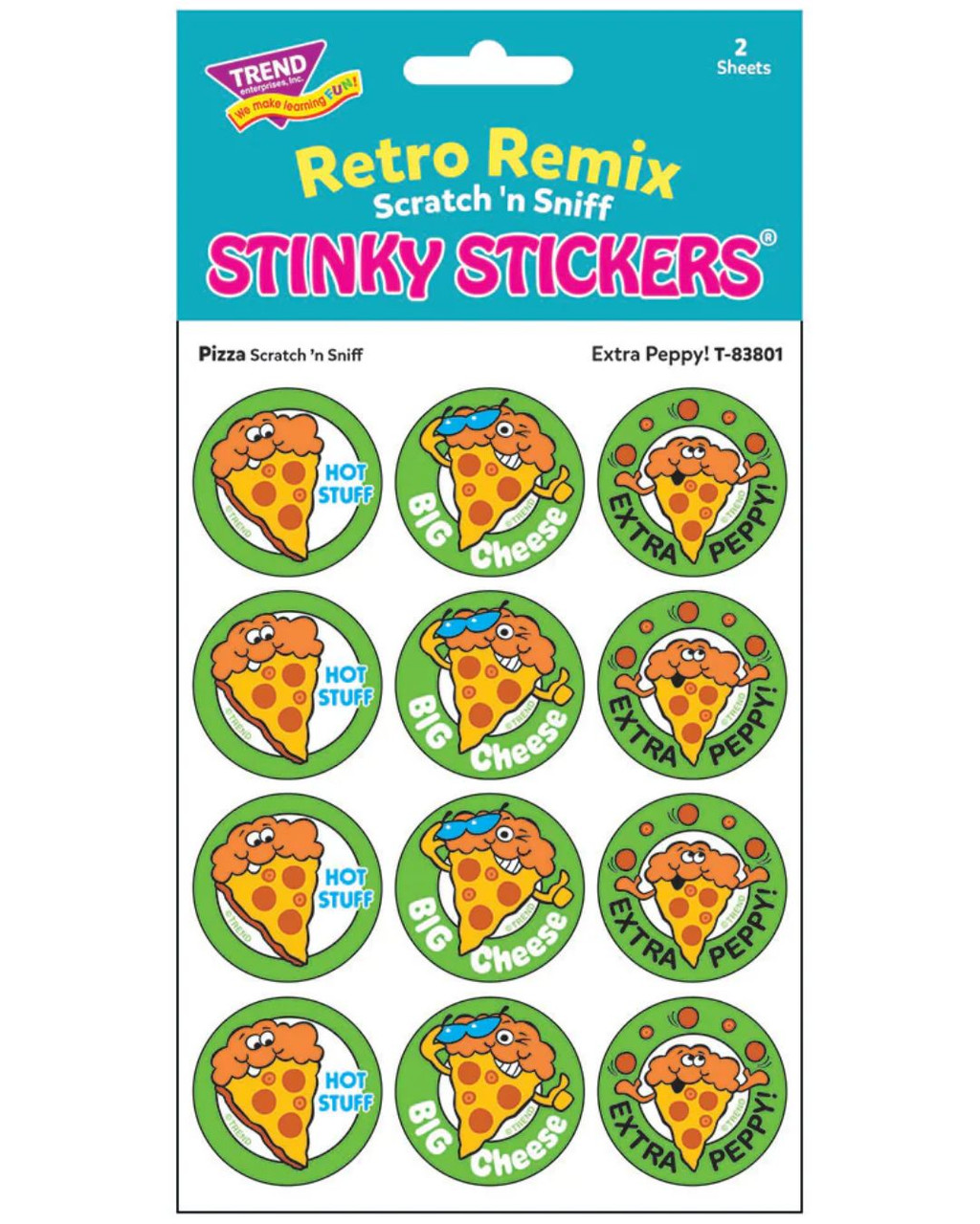 Extra Peppy!- Pizza Scent Retro Scratch 'n Sniff Stinky Stickers ...