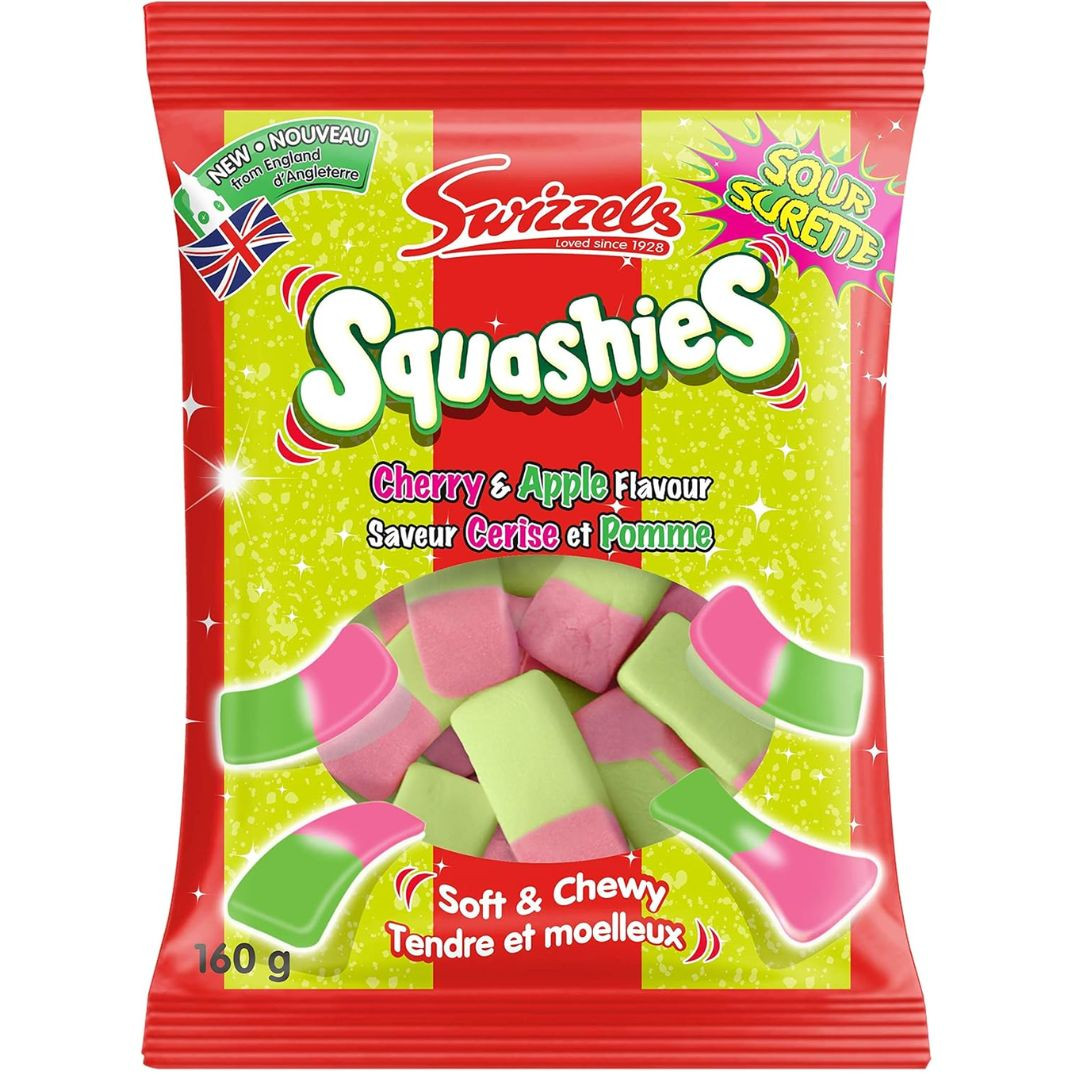 Swizzels Squashies Cherry and Apple Flavour Candy Peg Bag (160g ...