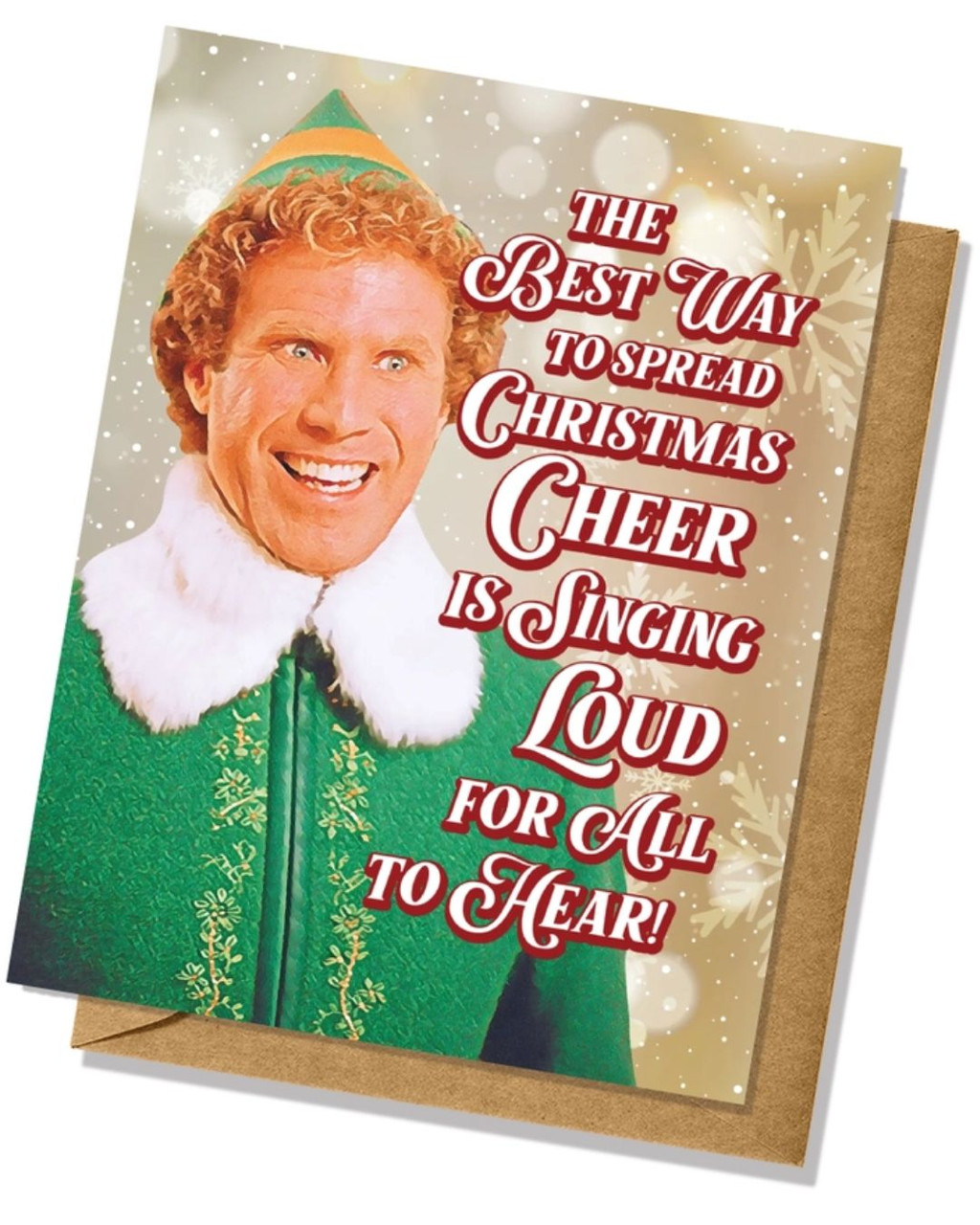 Elf - Spreading Christmas Cheer Christmas Card - RetroFestive.ca